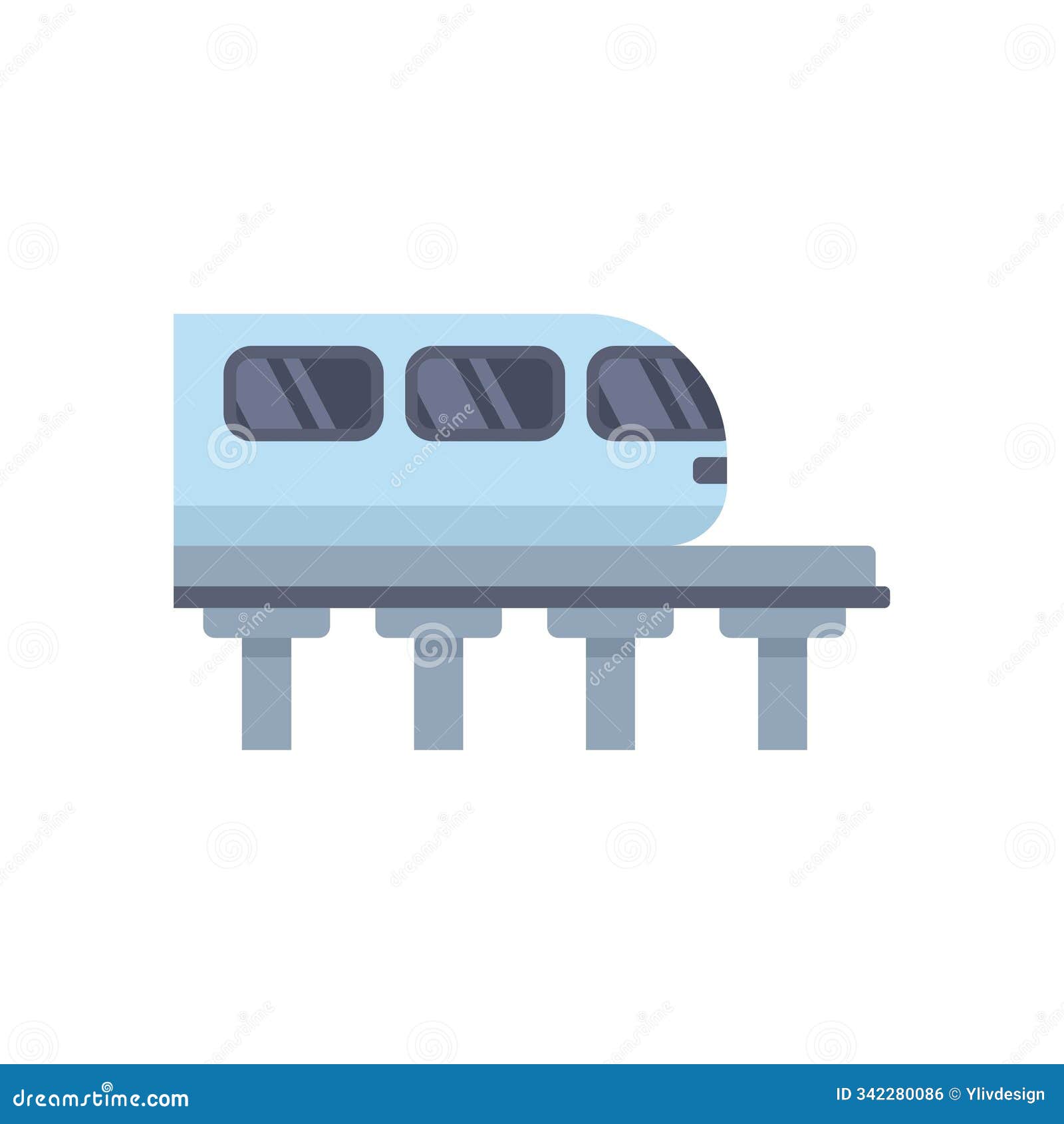 Modern High Speed Train Moving on Elevated Railway Track Stock ...