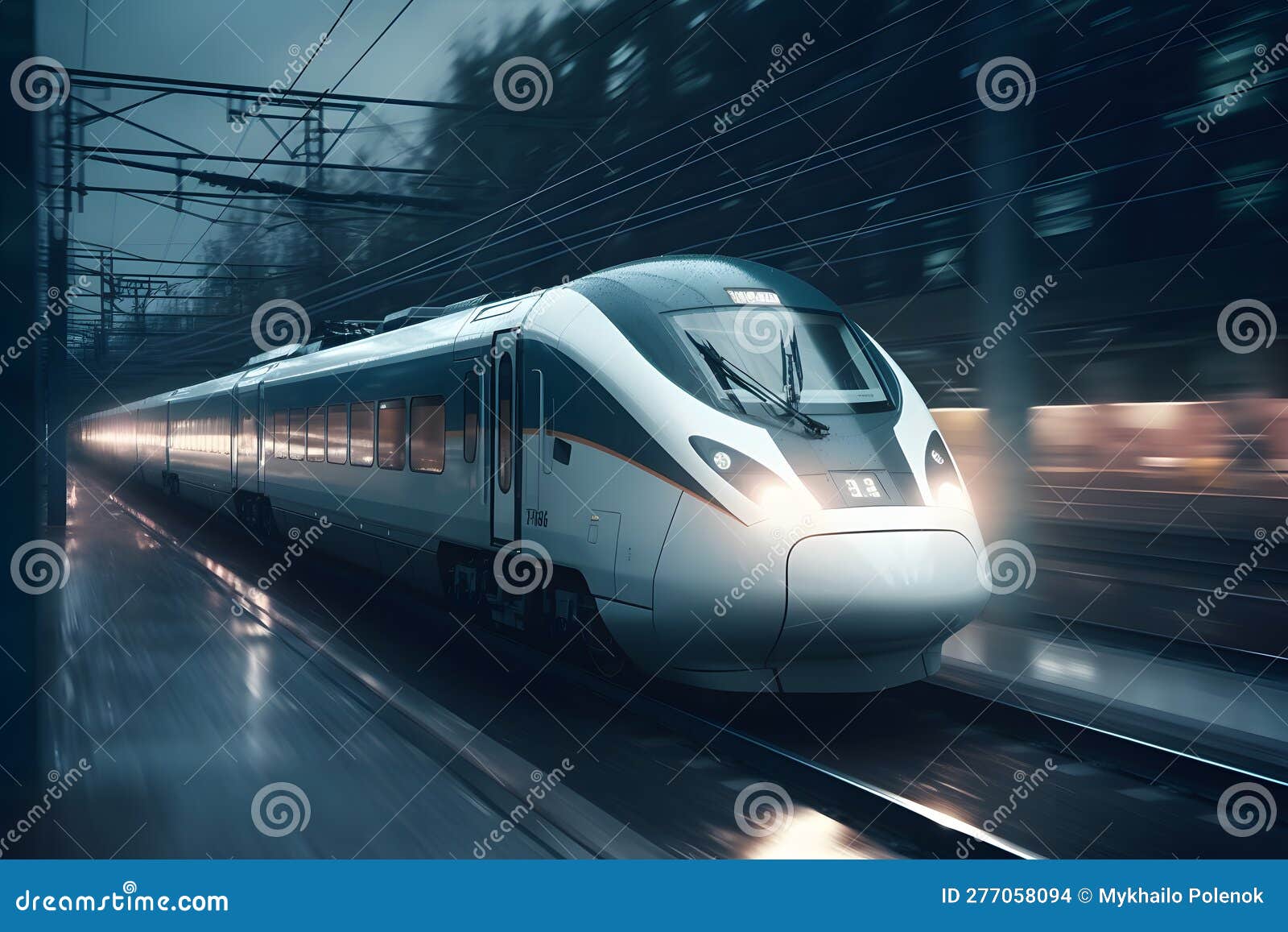 Modern High Speed Train. Neural Network AI Generated Stock Photo ...