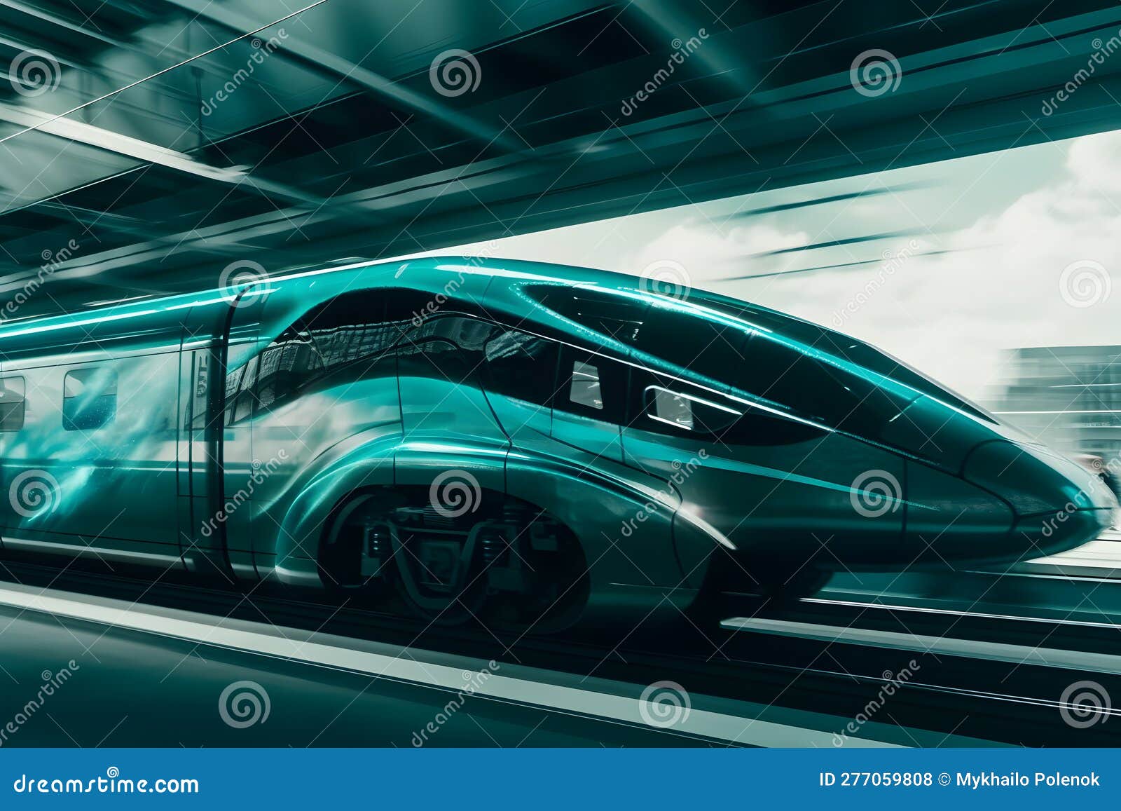 Modern High Speed Train. Neural Network AI Generated Stock Illustration ...