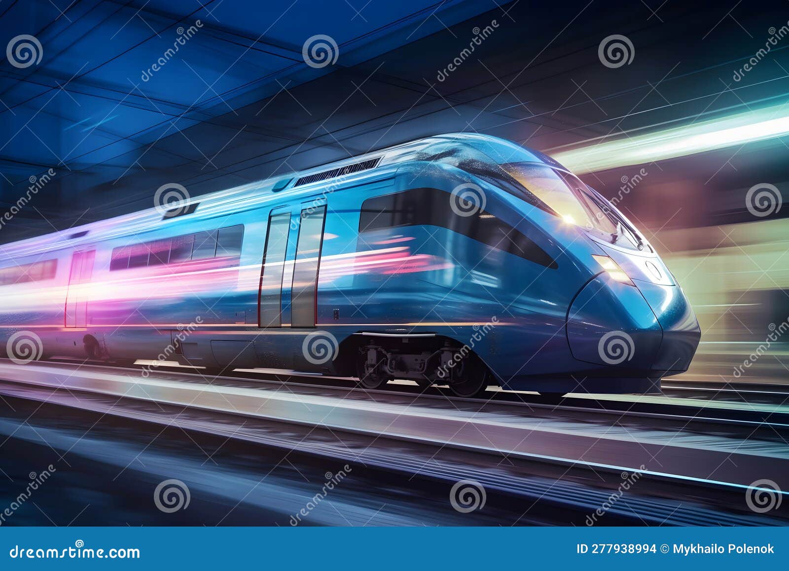 Modern High Speed Train. Neural Network AI Generated Stock Photo ...