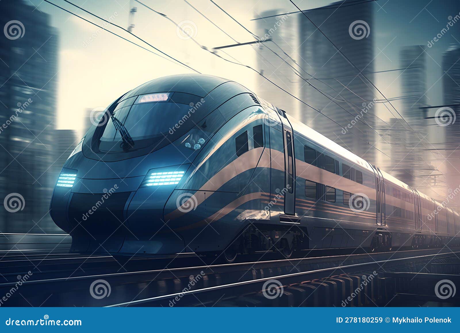 Modern High Speed Train. Neural Network AI Generated Stock Illustration ...