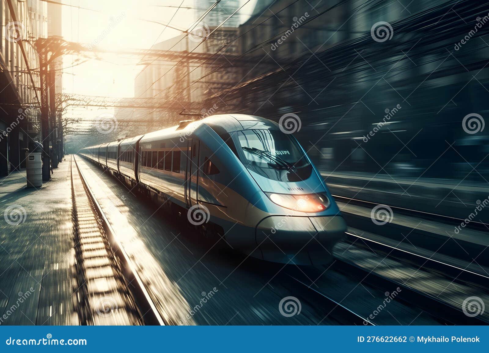 Modern High Speed Train. Neural Network AI Generated Stock Illustration ...