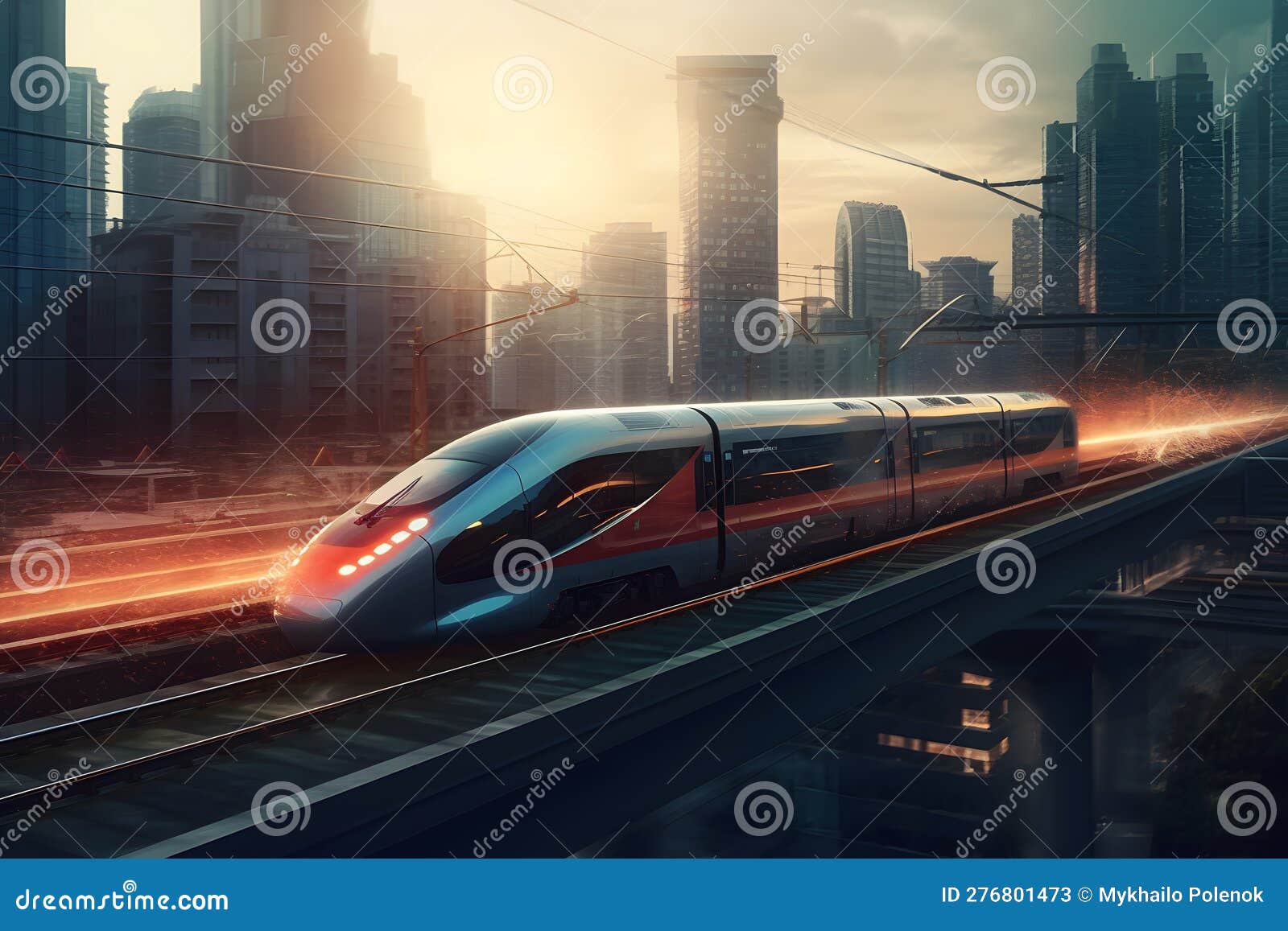 Modern High Speed Train. Neural Network AI Generated Stock Image ...