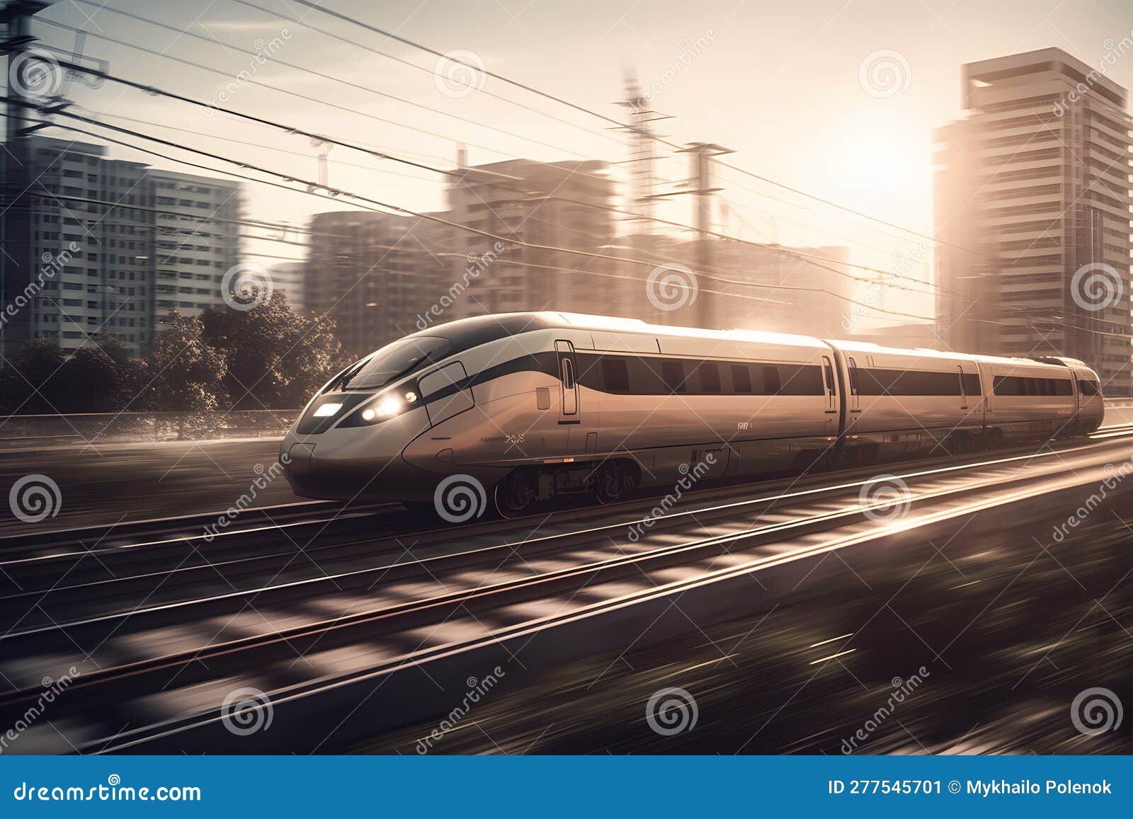 Modern High Speed Train. Neural Network AI Generated Stock Illustration ...