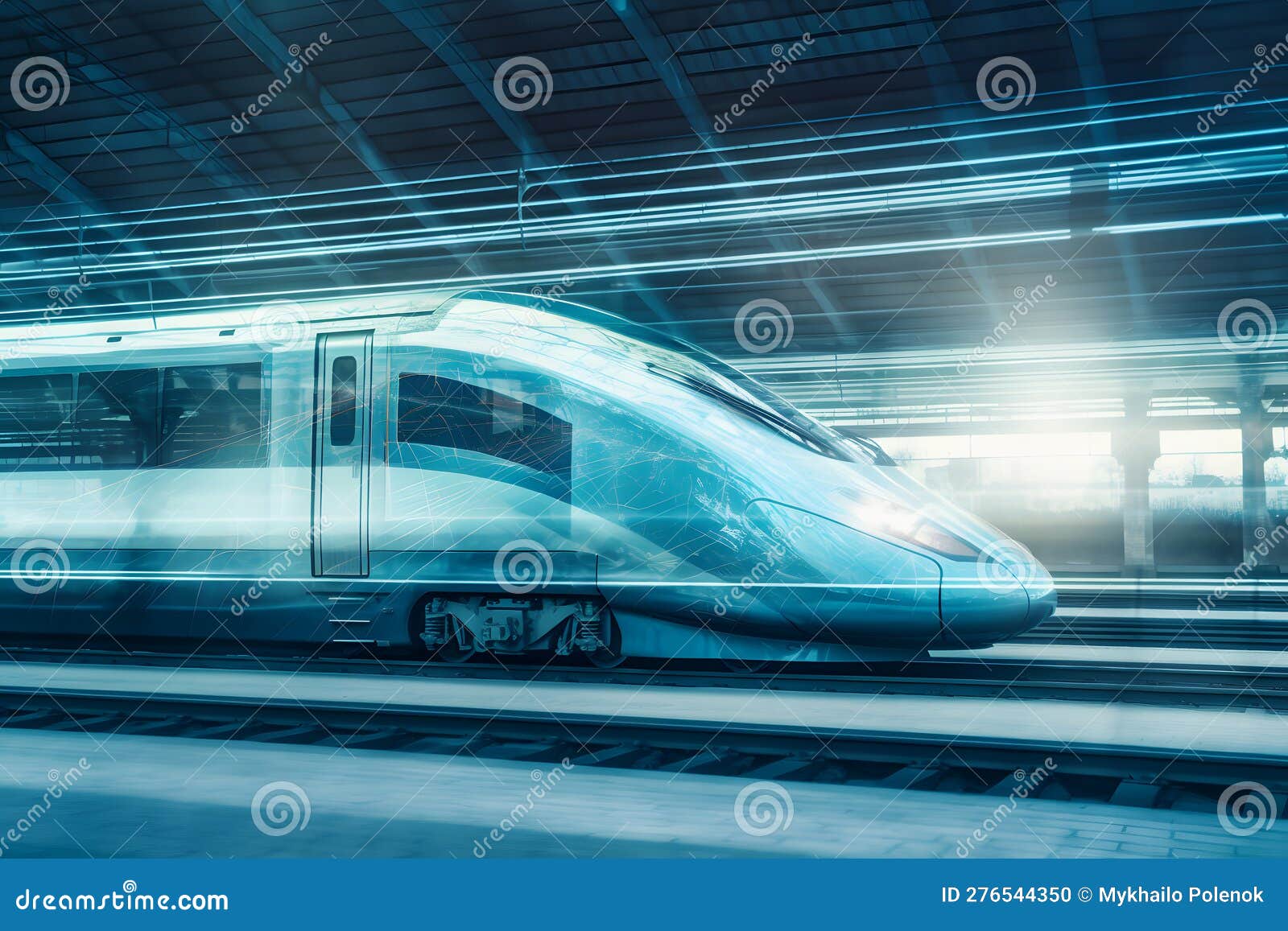 Modern High Speed Train. Neural Network AI Generated Stock Illustration ...