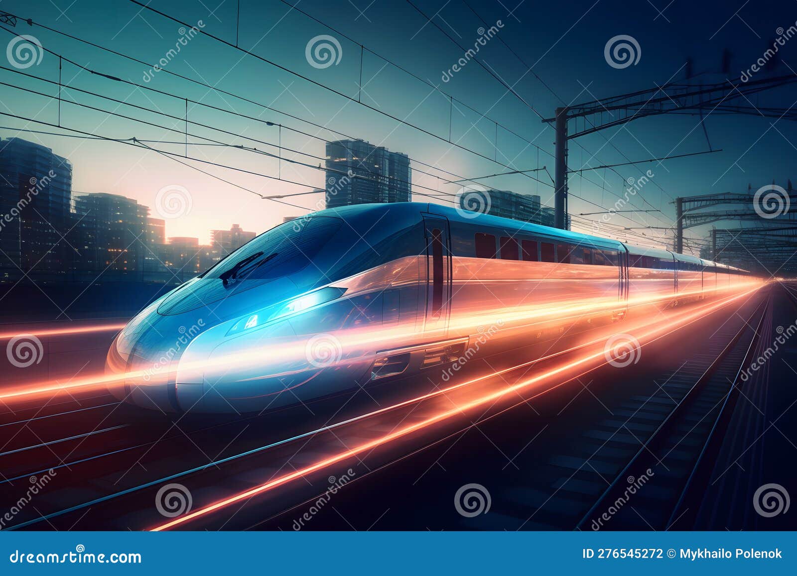 Modern High Speed Train. Neural Network AI Generated Stock Illustration ...