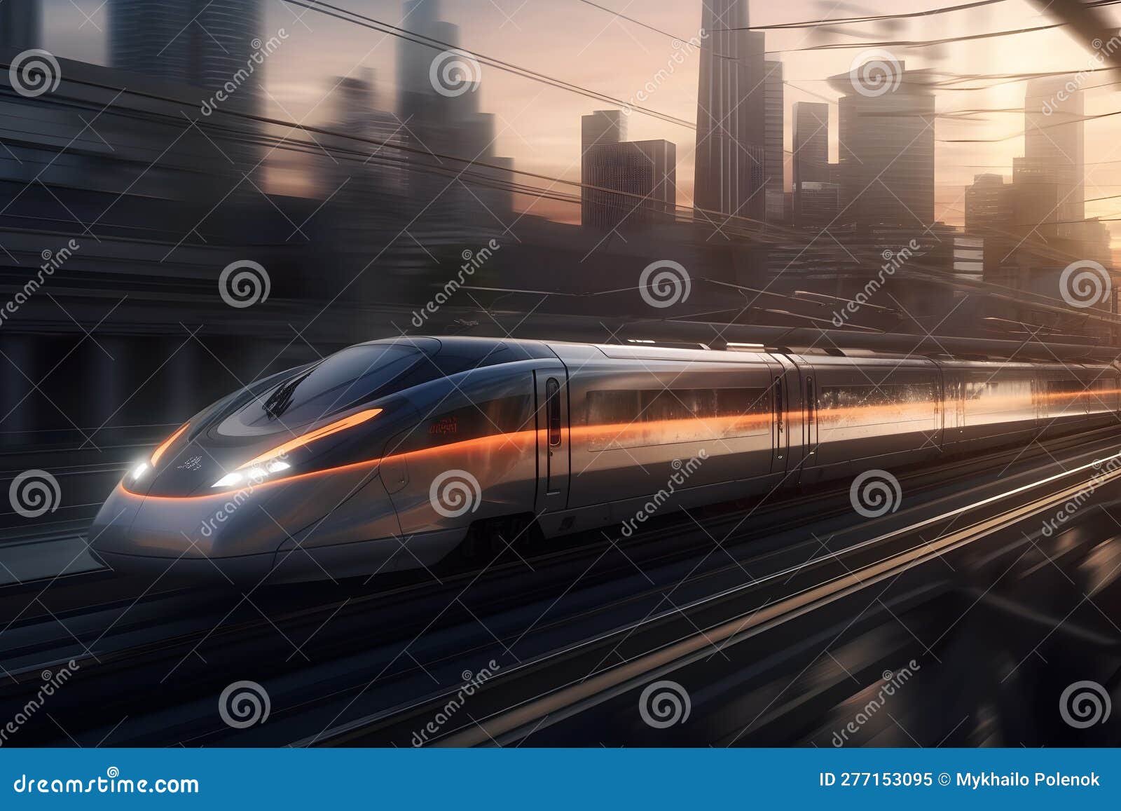 Modern High Speed Train. Neural Network AI Generated Stock Image ...