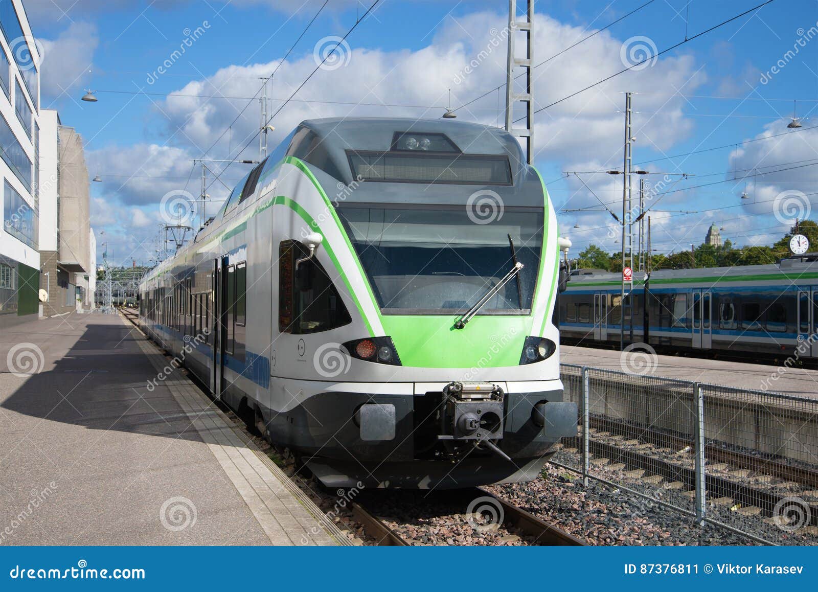 Modern High-speed Train at the Platform of the Railway Station ...