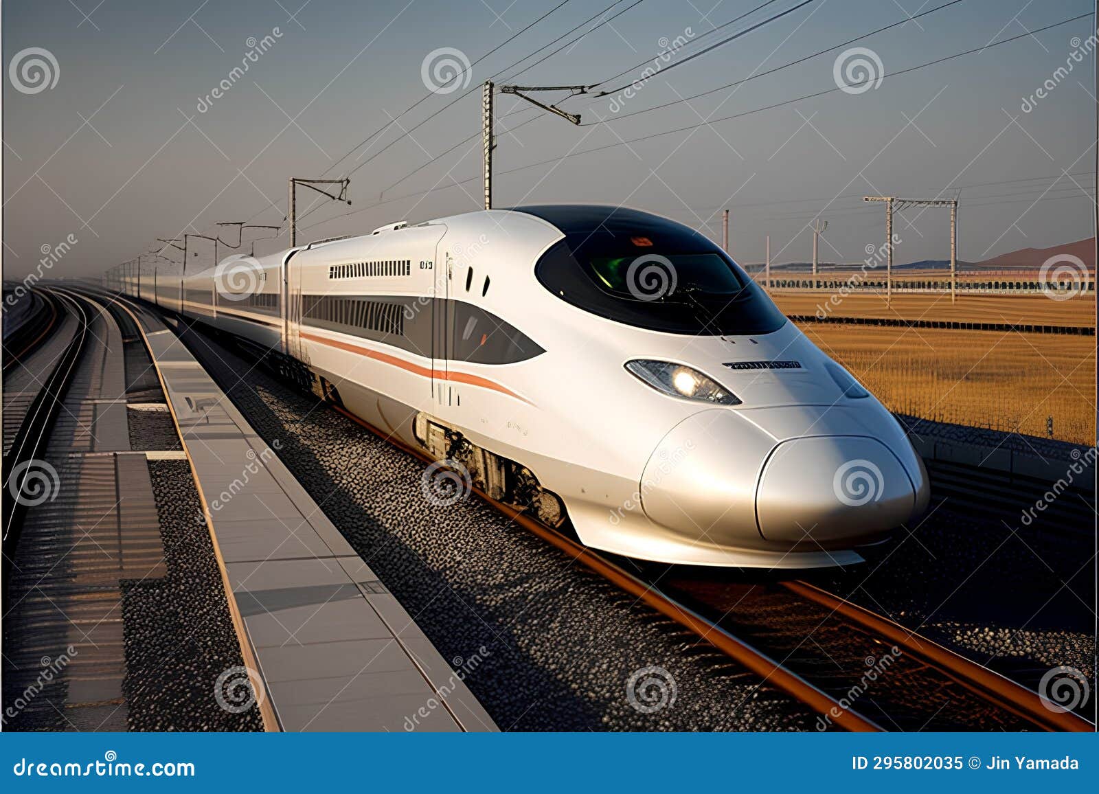 Modern High Speed Train on the Railway Station. High Speed Train Stock ...