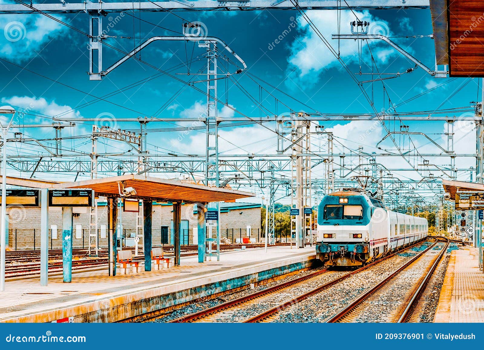 Modern High Speed Train at the Railways Stantion Stock Image - Image of ...