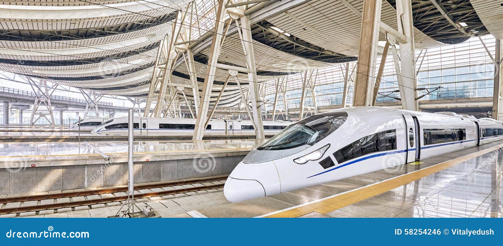 Modern high speed train stock photo. Image of engine - 58254246