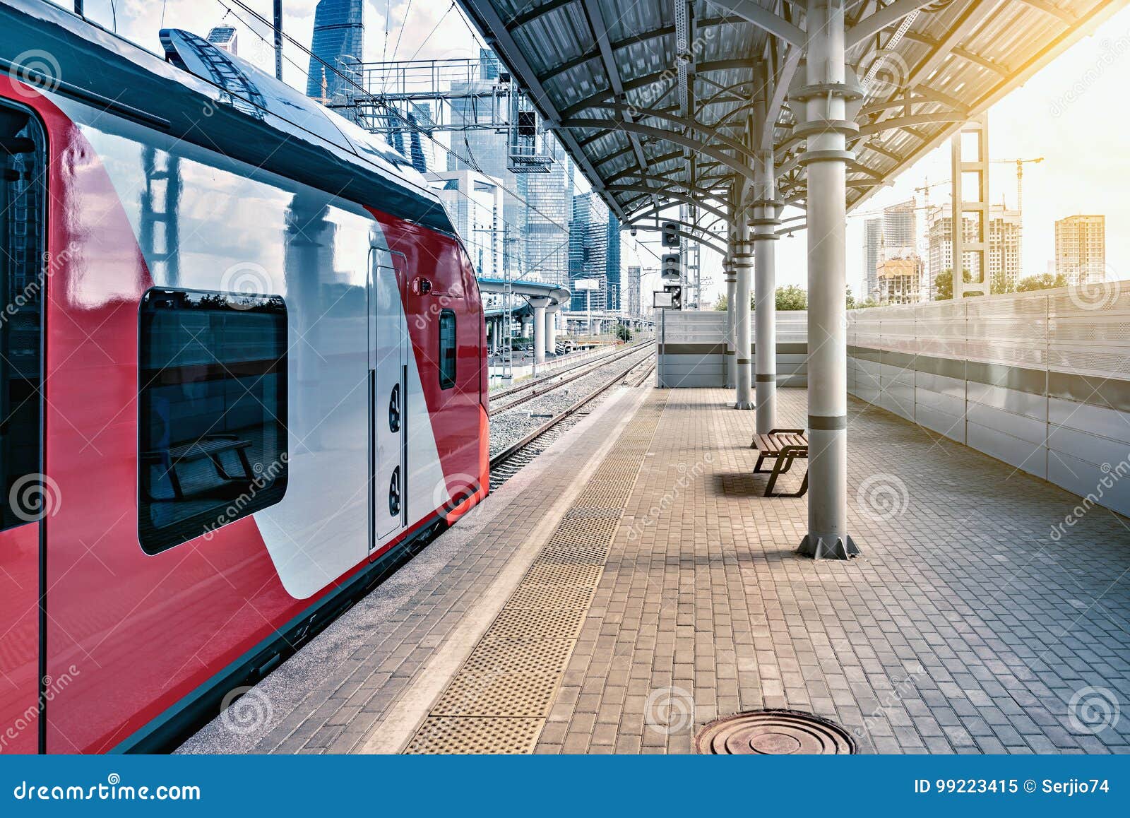Modern High-speed Train Stands by the Platform. Stock Image - Image of ...