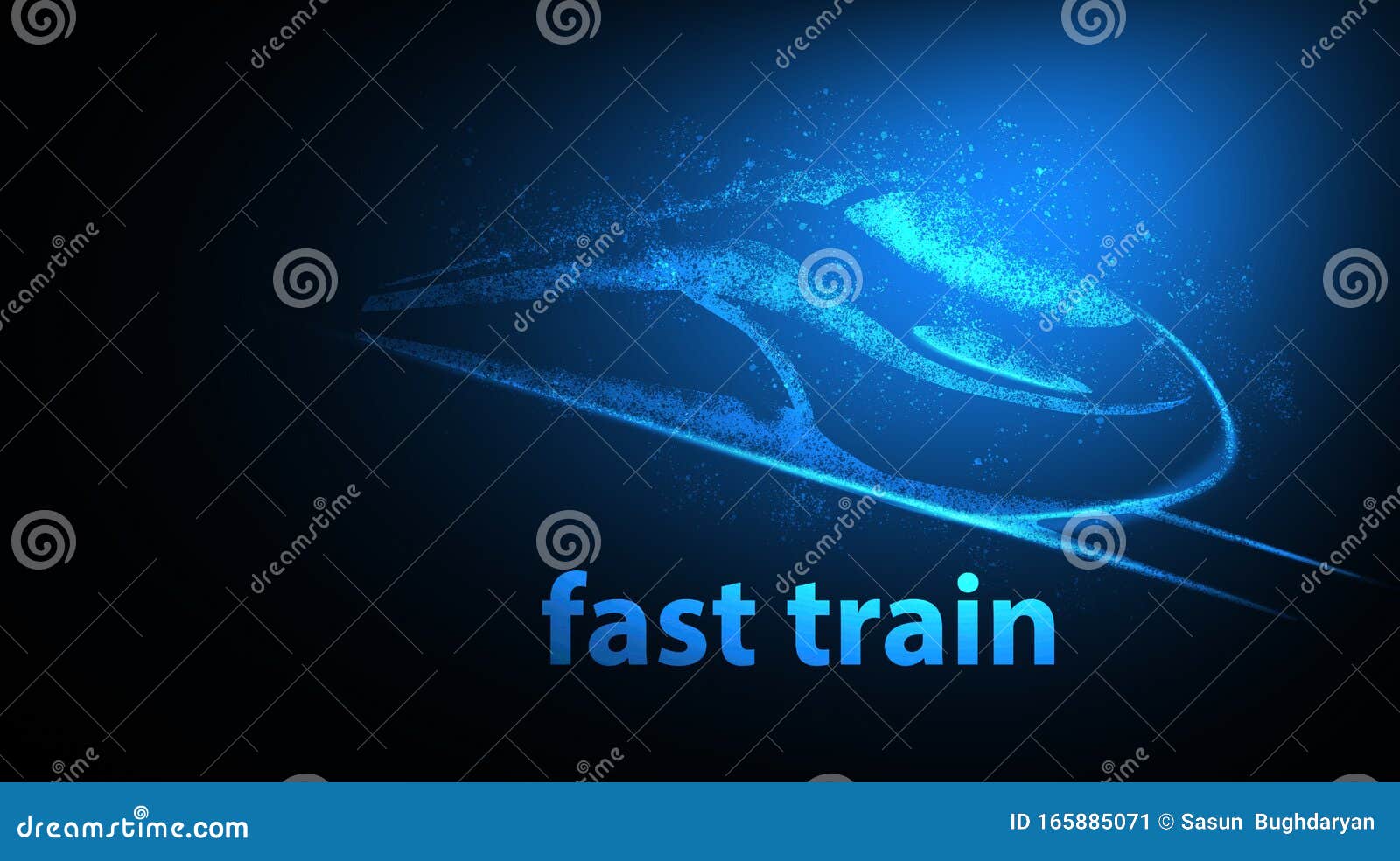 Modern High-speed Train on Straight Rails Stock Image - Image of track ...