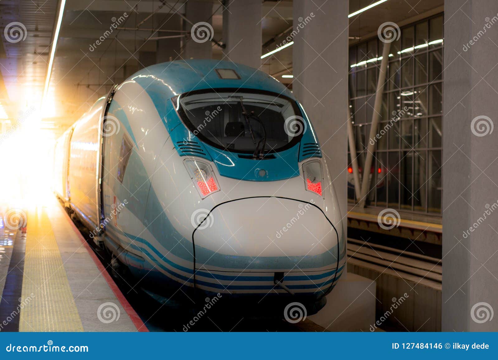 Modern high-speed train stock photo. Image of passenger - 127484146
