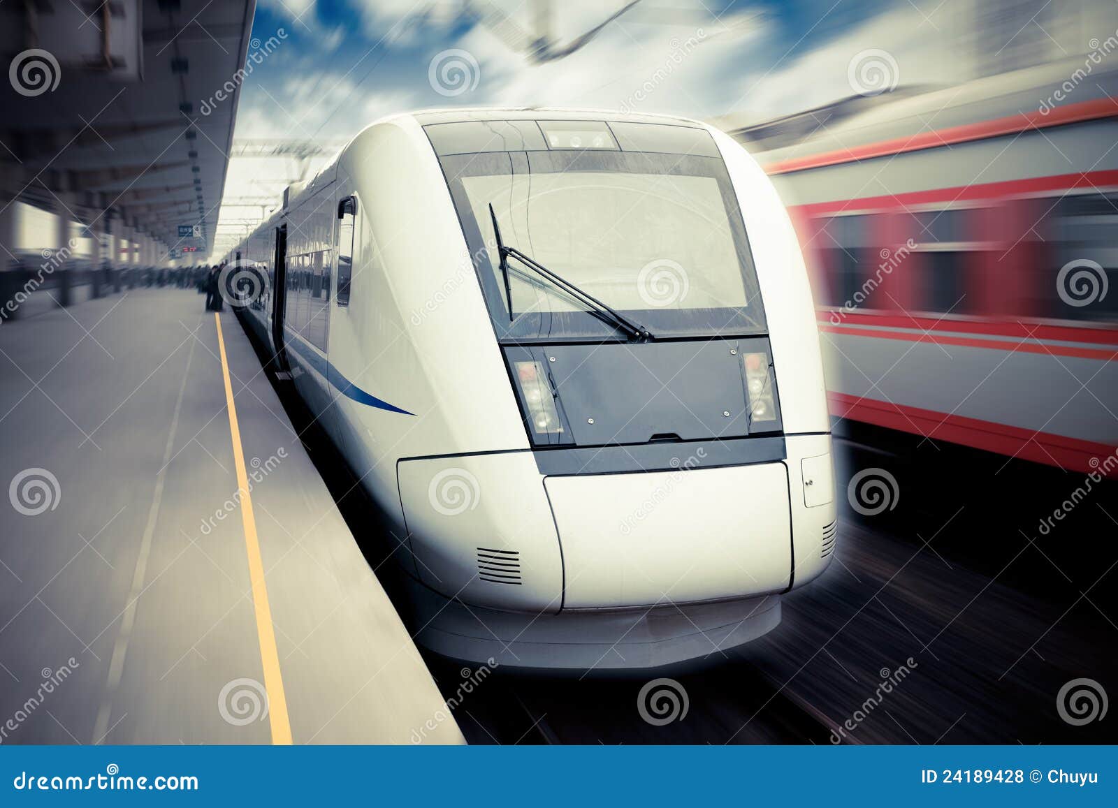 Modern High Speed Train Waiting for Departure Stock Photo - Image of ...