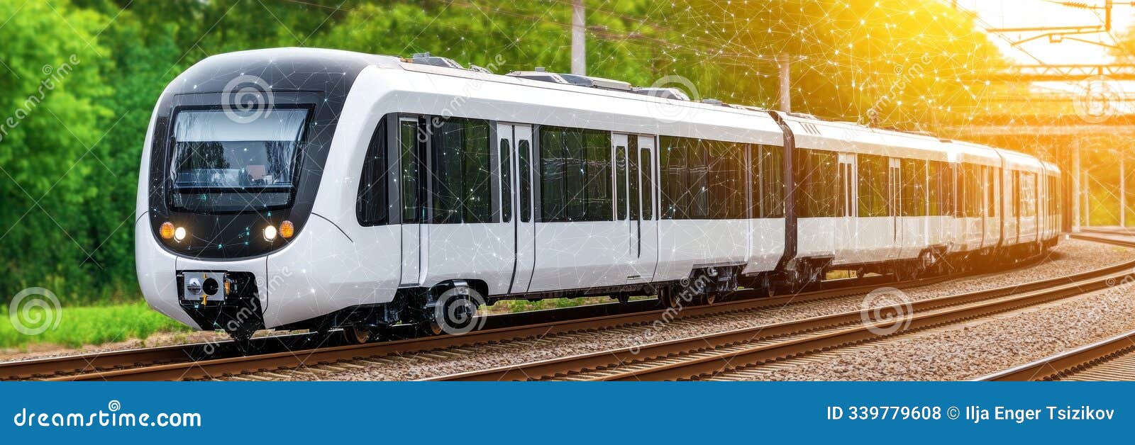 Modern High-Speed Train with Wireless Communication Technology, Concept ...