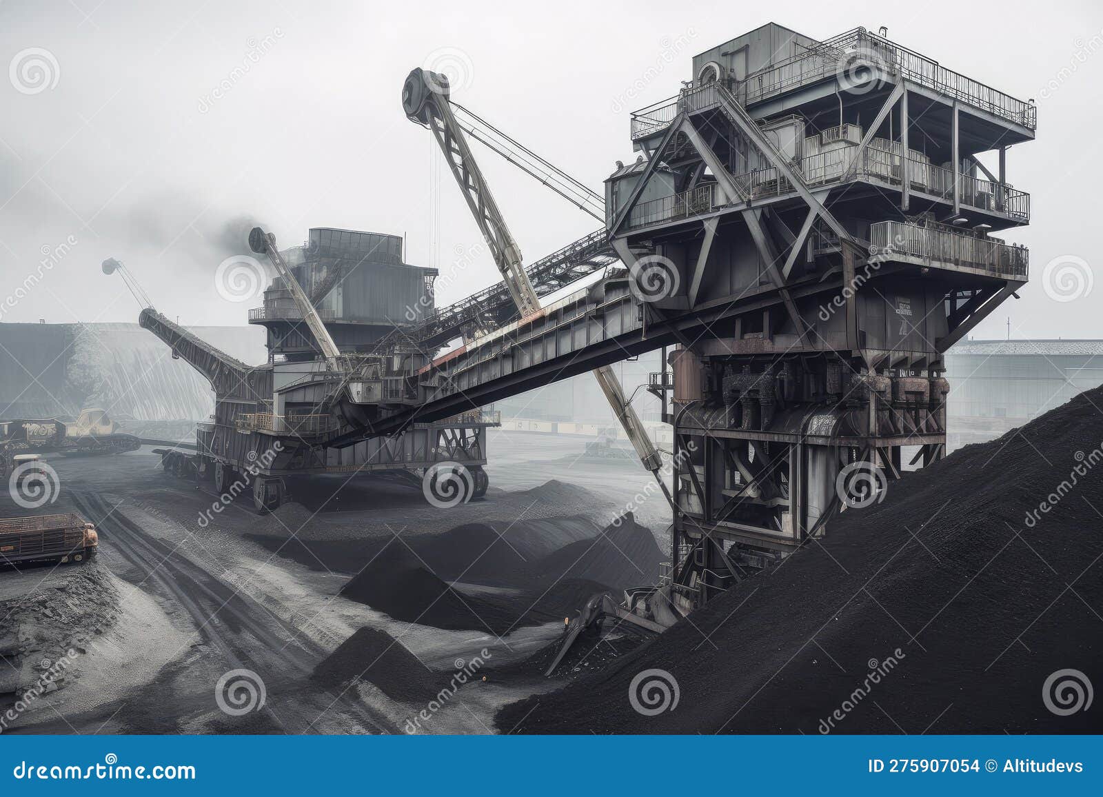 Modern, High-tech Coal Mine with Advanced Equipment and Technology Stock Illustration ...