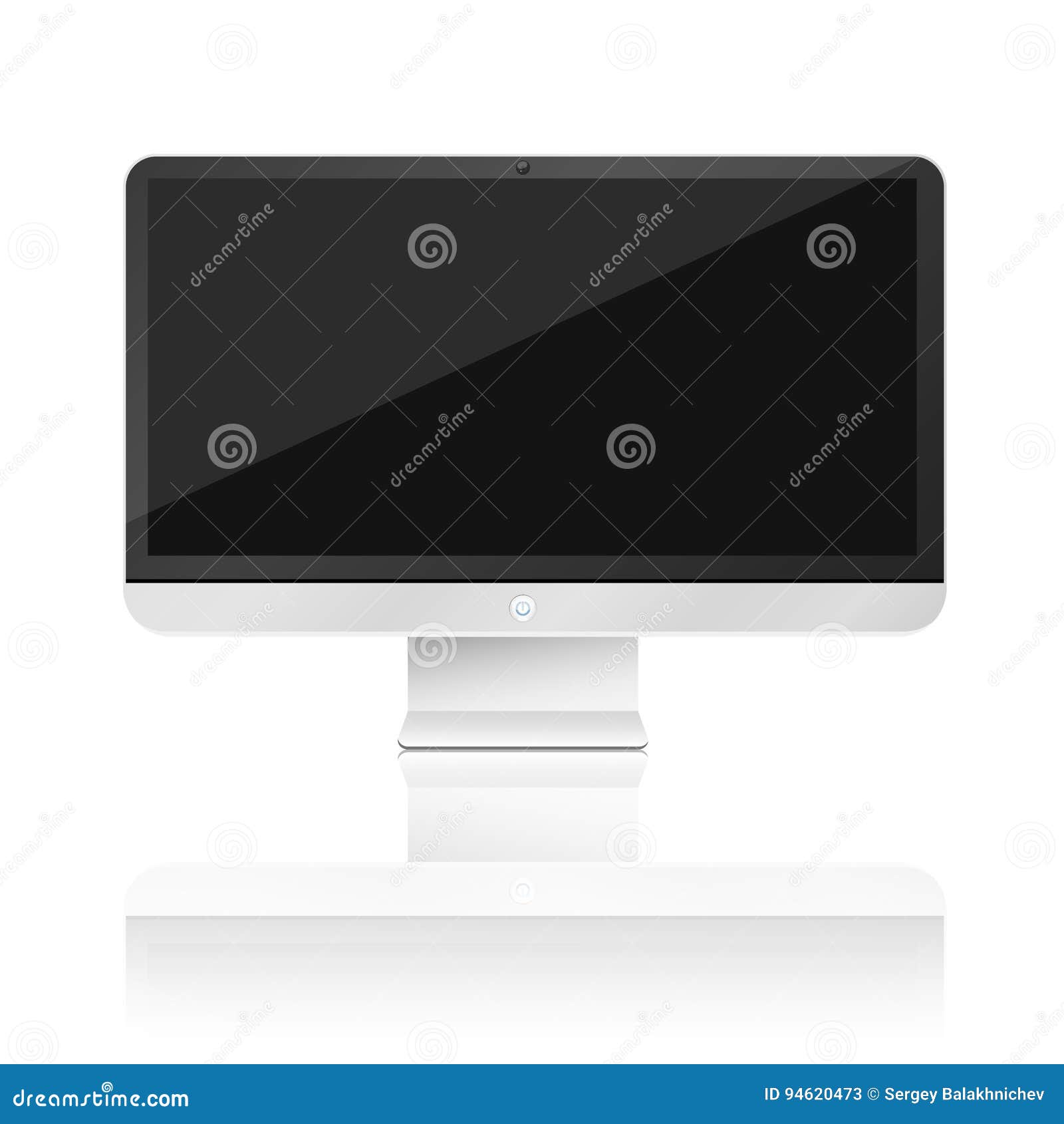 Modern, High-tech Computer Isolated on White Background with Reflection ...