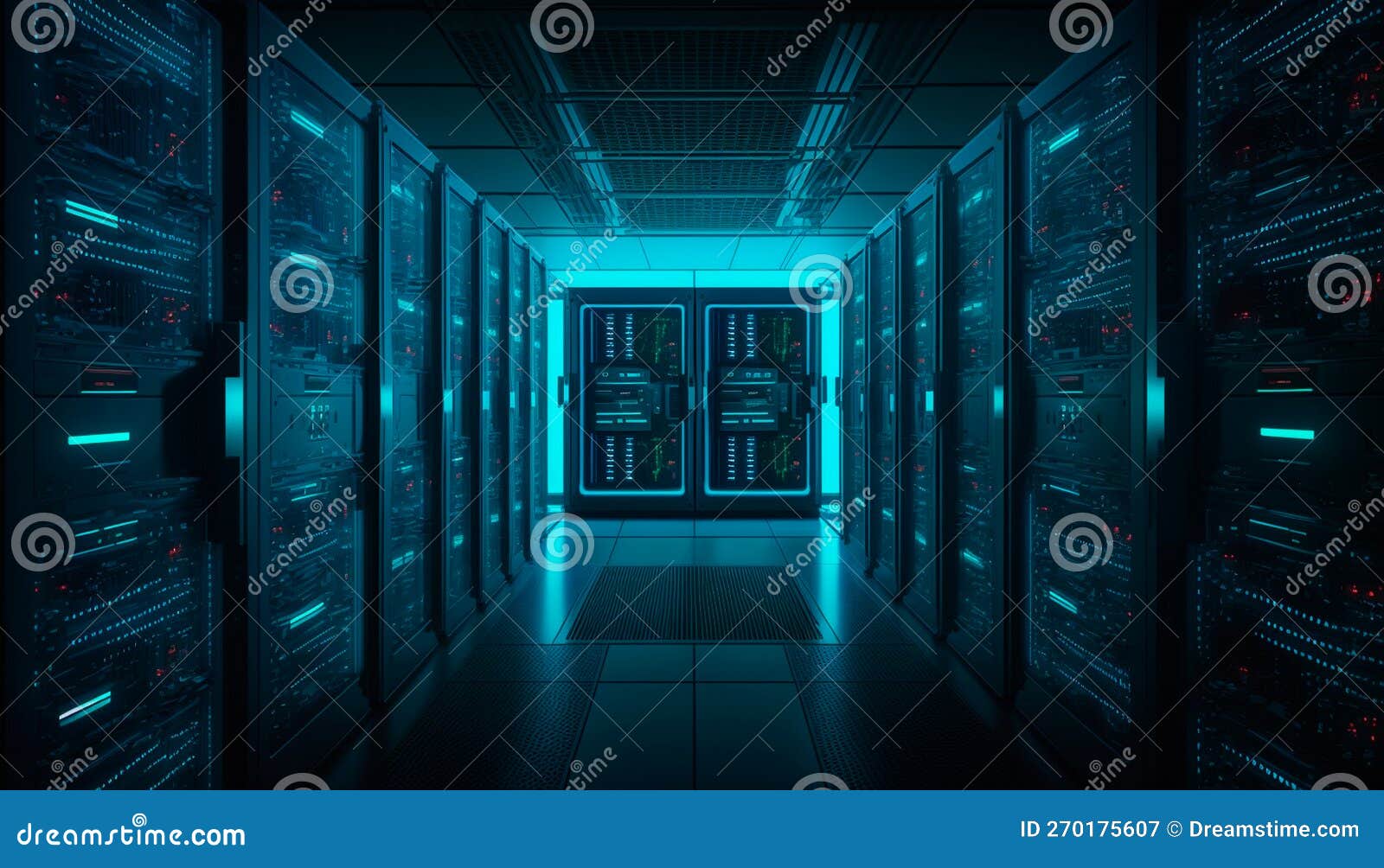 Network Server Room with Computers for Digital Television Ip ...