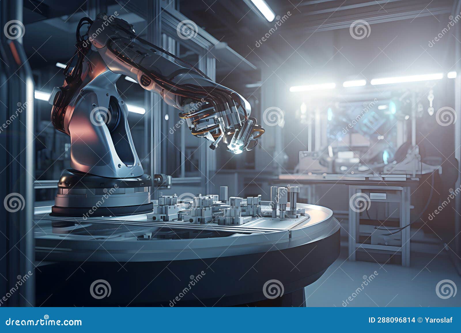 Modern High Tech Robotic Machine in Research and Development Laboratory ...