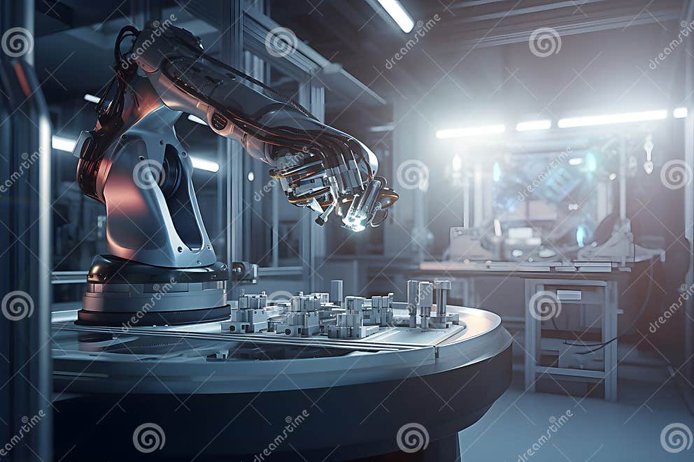 Modern High Tech Robotic Machine in Research and Development Laboratory ...