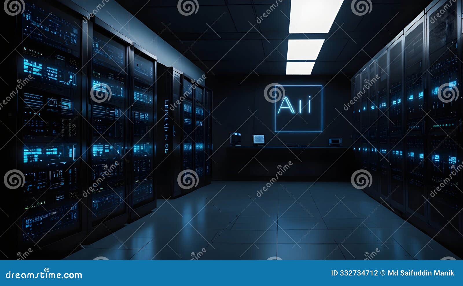 Modern, High-tech Server Room with a Sleek and Minimalist Design. Stock ...