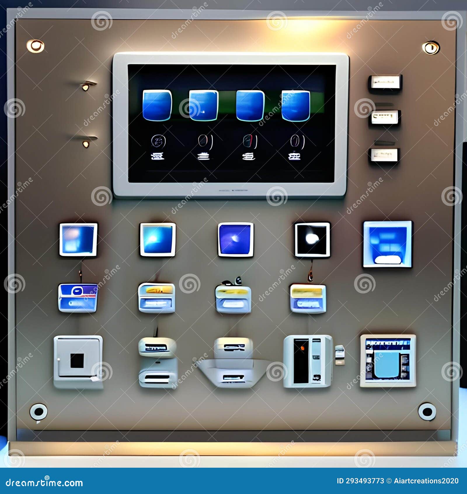 A Modern, High-tech Smart Home Control Center with Touchscreens ...