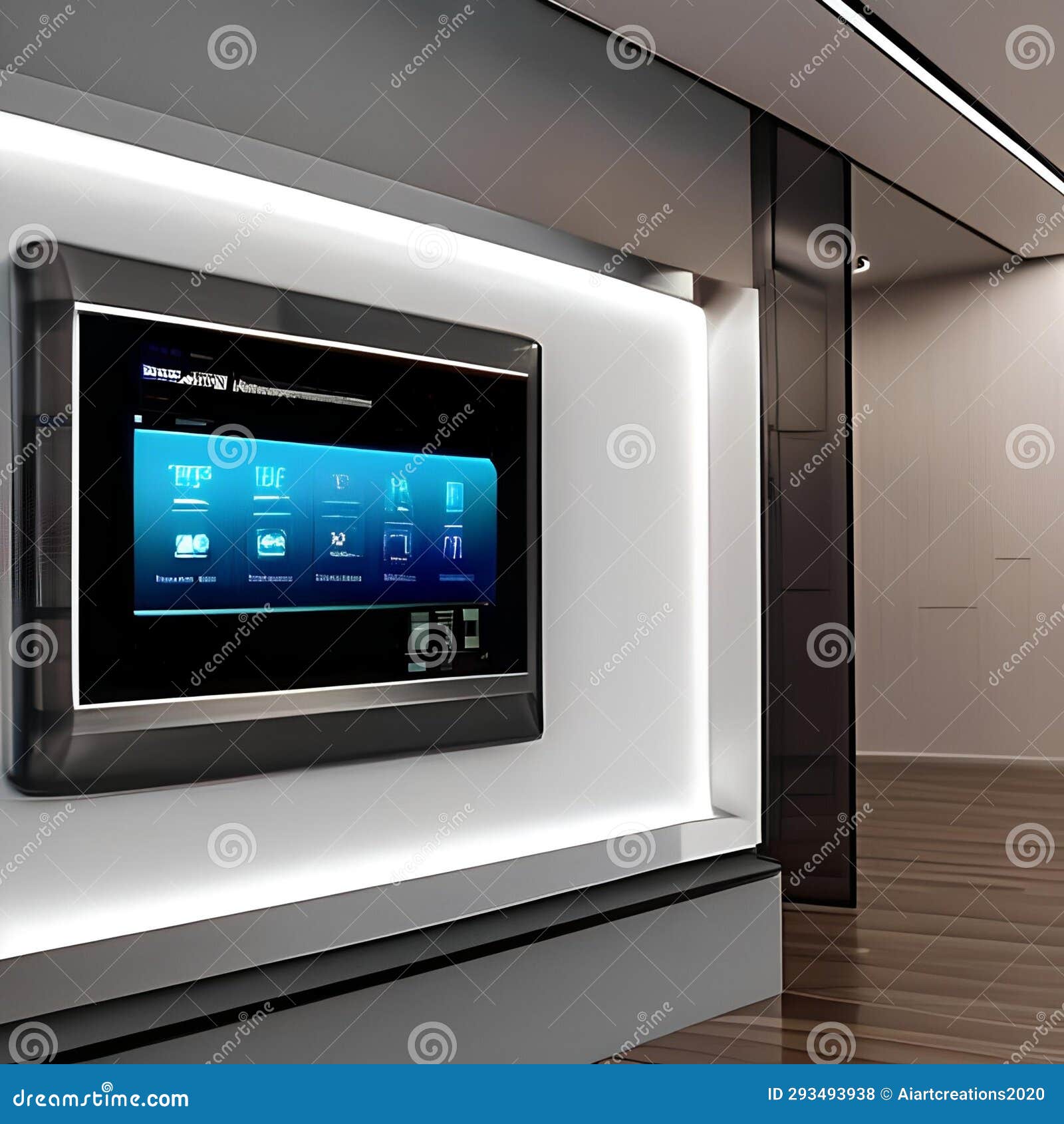 A Modern, High-tech Smart Home Control Center with Touchscreens ...