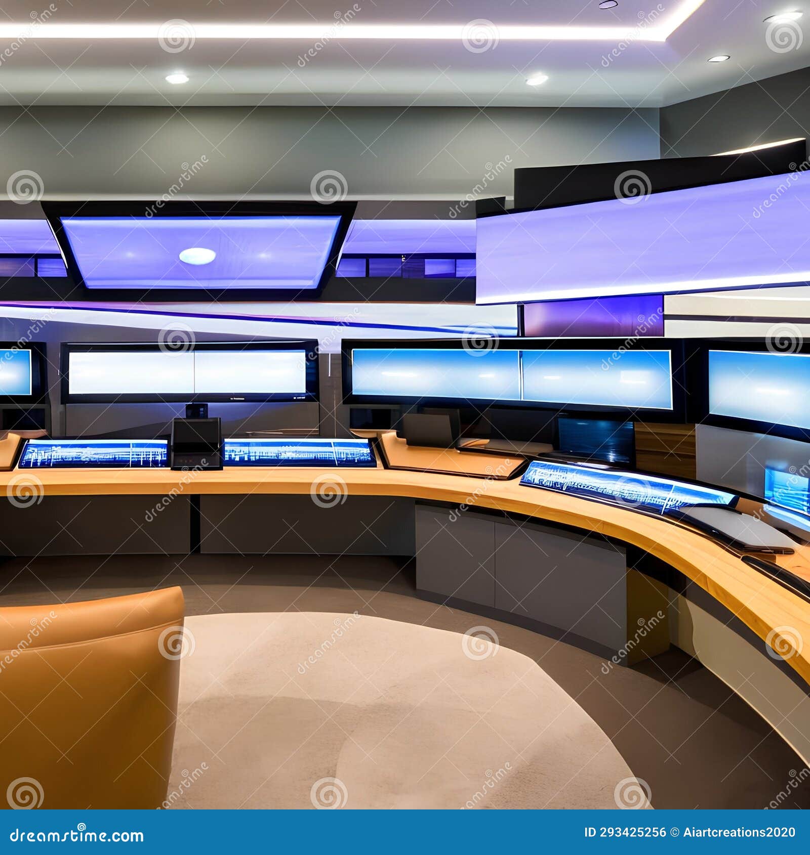 A Modern, High-tech Smart Home Control Room with Touchscreen Panels and ...