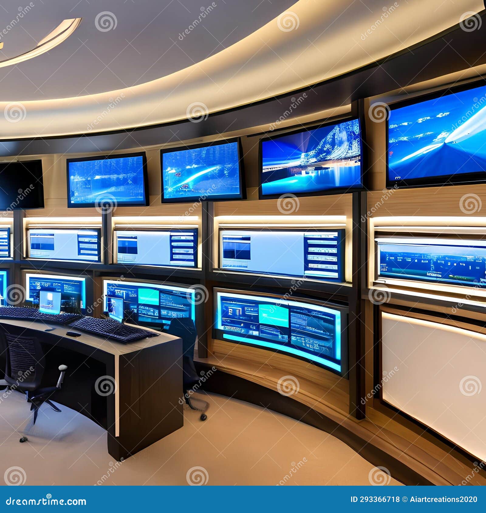 A Modern, High-tech Smart Home Control Room with Touchscreen Panels ...