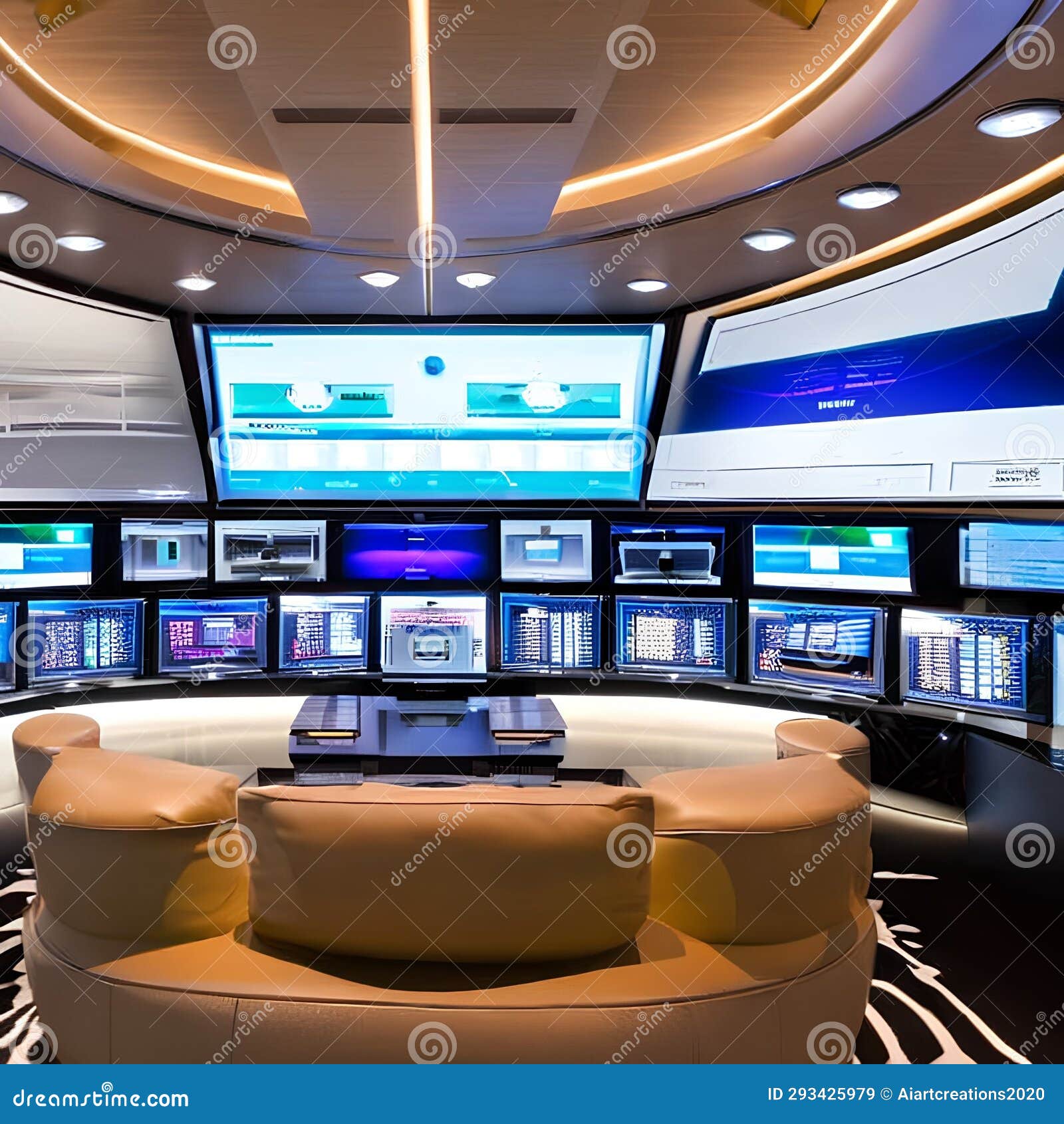 A Modern, High-tech Smart Home Control Room with Touchscreen Panels ...