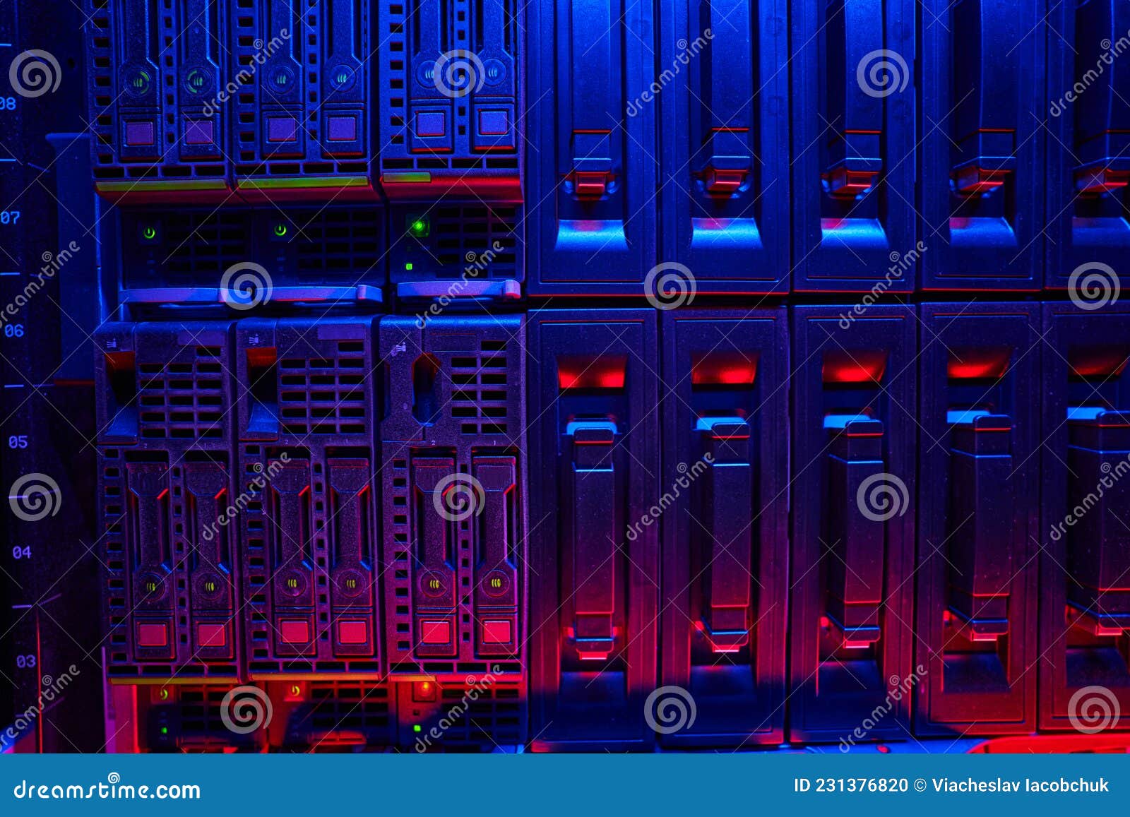 Modern High Tech Telecommunications Operational Super Computer in ...