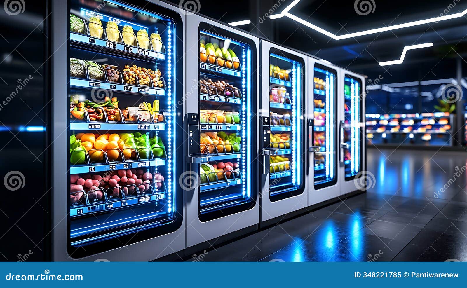 Modern High-Tech Vending Machine with Calorie Display Stock ...