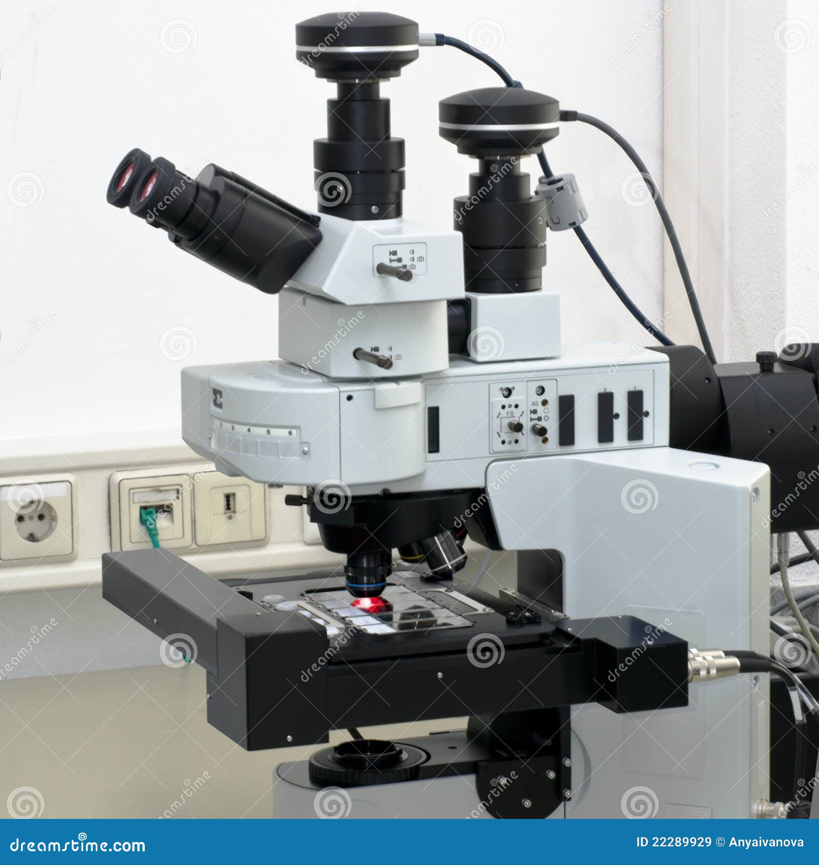 Modern High Throuput Fluorescent Microscope Stock Image - Image of ...