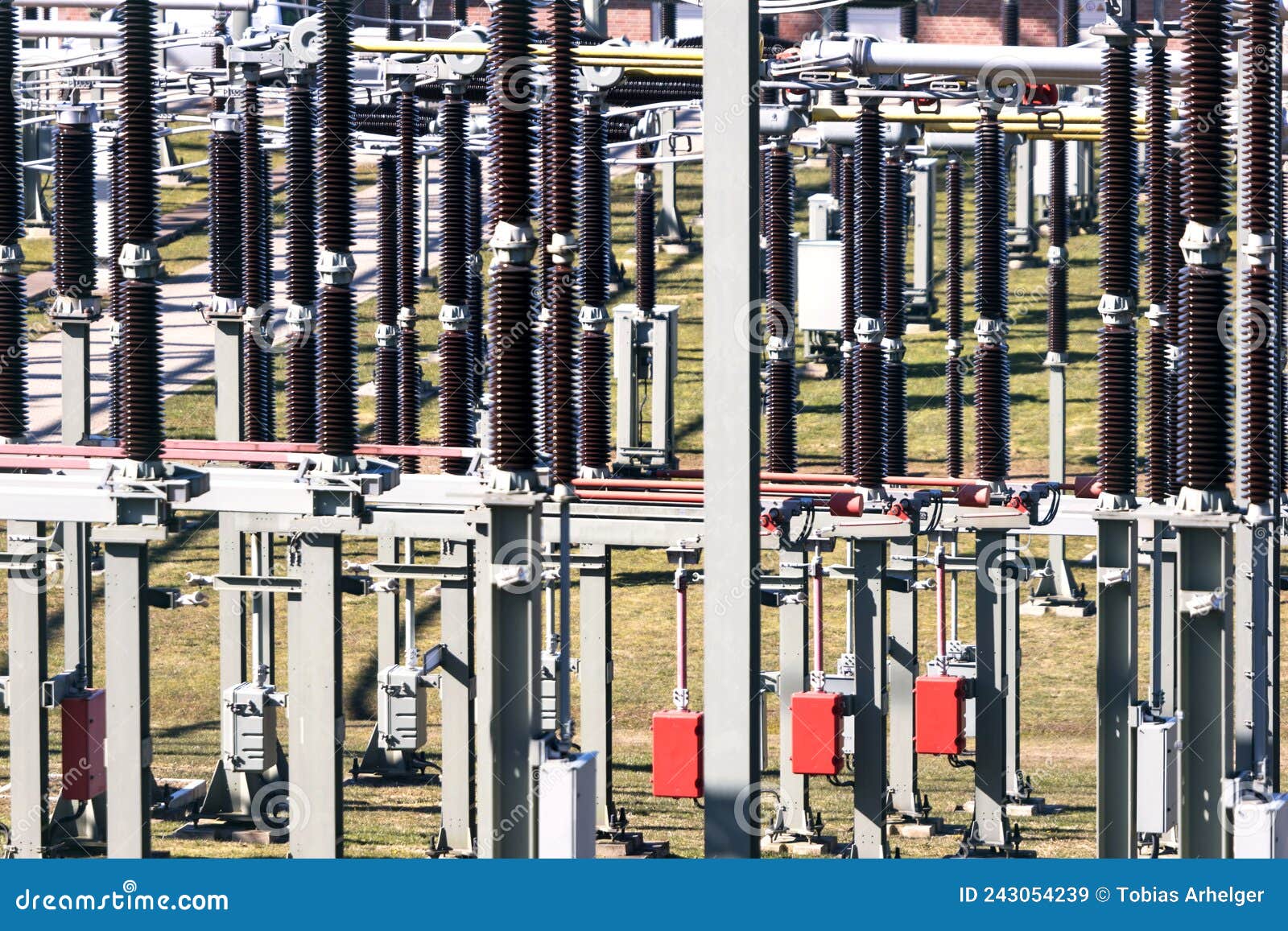 Modern High Voltage Substation Stock Image - Image of power, high ...