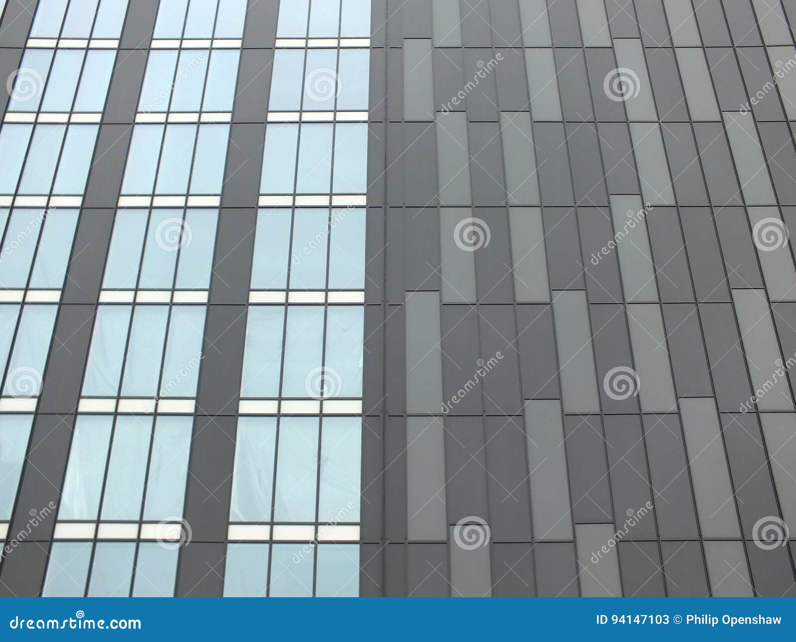 Modern Highrise Building with Grey Cladding Stock Image - Image of ...
