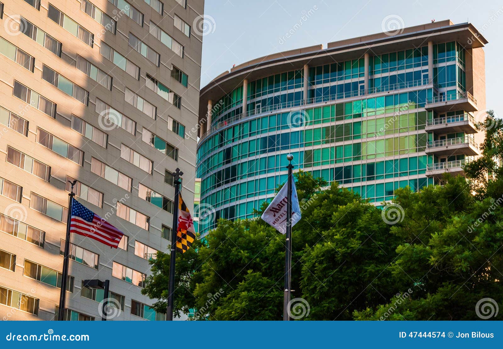 Modern Highrises in Baltimore, Maryland. Stock Photo - Image of glass ...