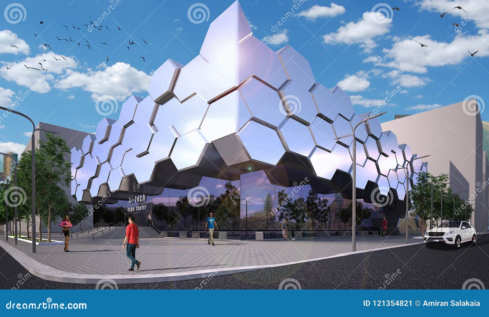 Modern Hightech Expo Centre Stock Image - Image of hightech, exterior ...