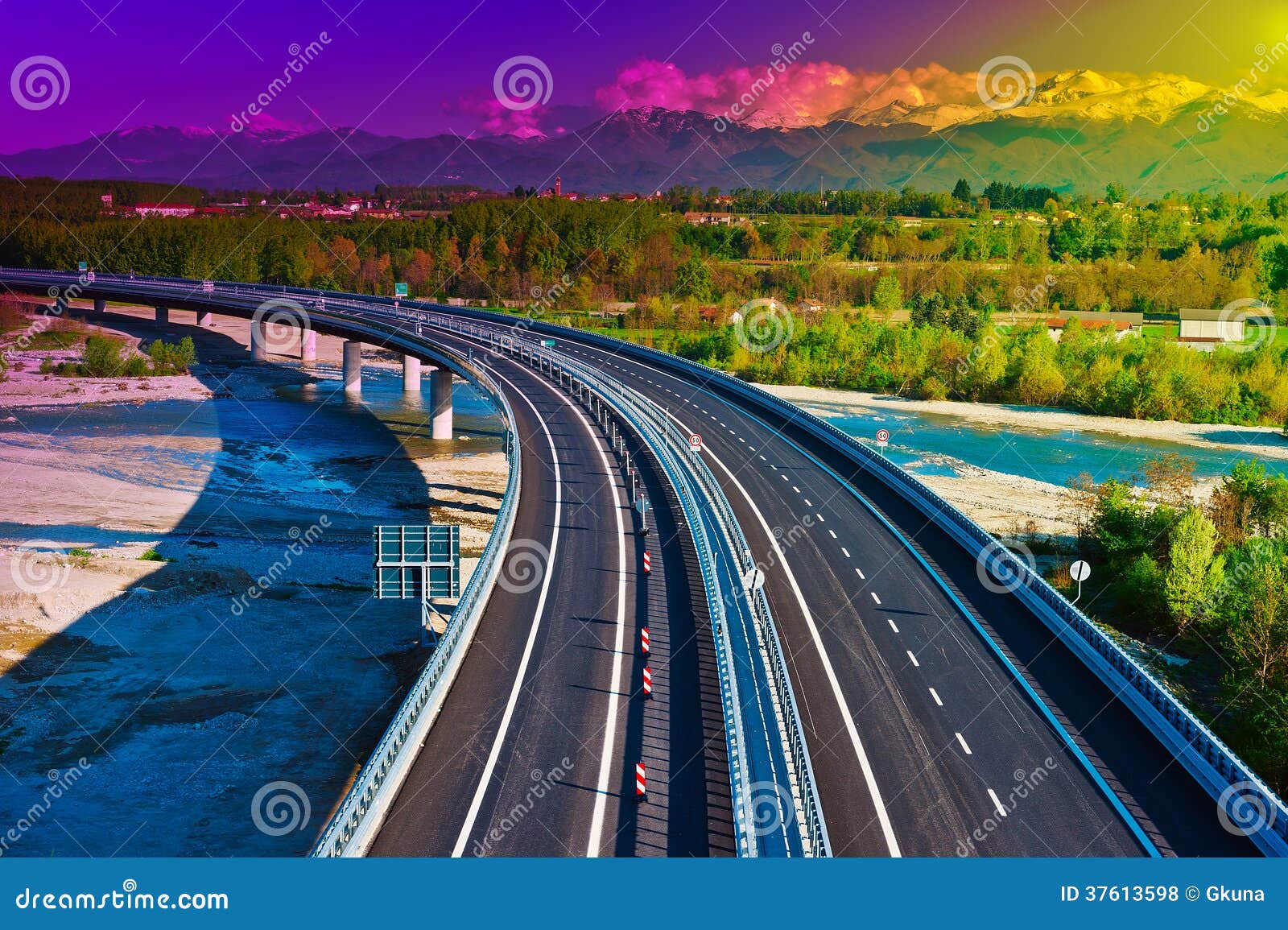 Modern Highway stock photo. Image of europe, autobahn - 37613598