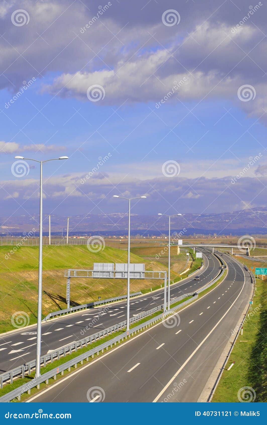 Modern Highway stock image. Image of urban, curve, field - 40731121