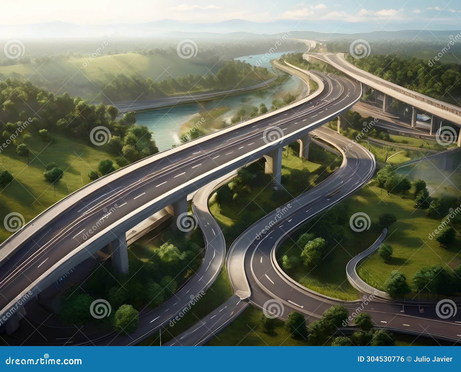 Modern Highways To All Access Point Stock Illustration - Illustration ...