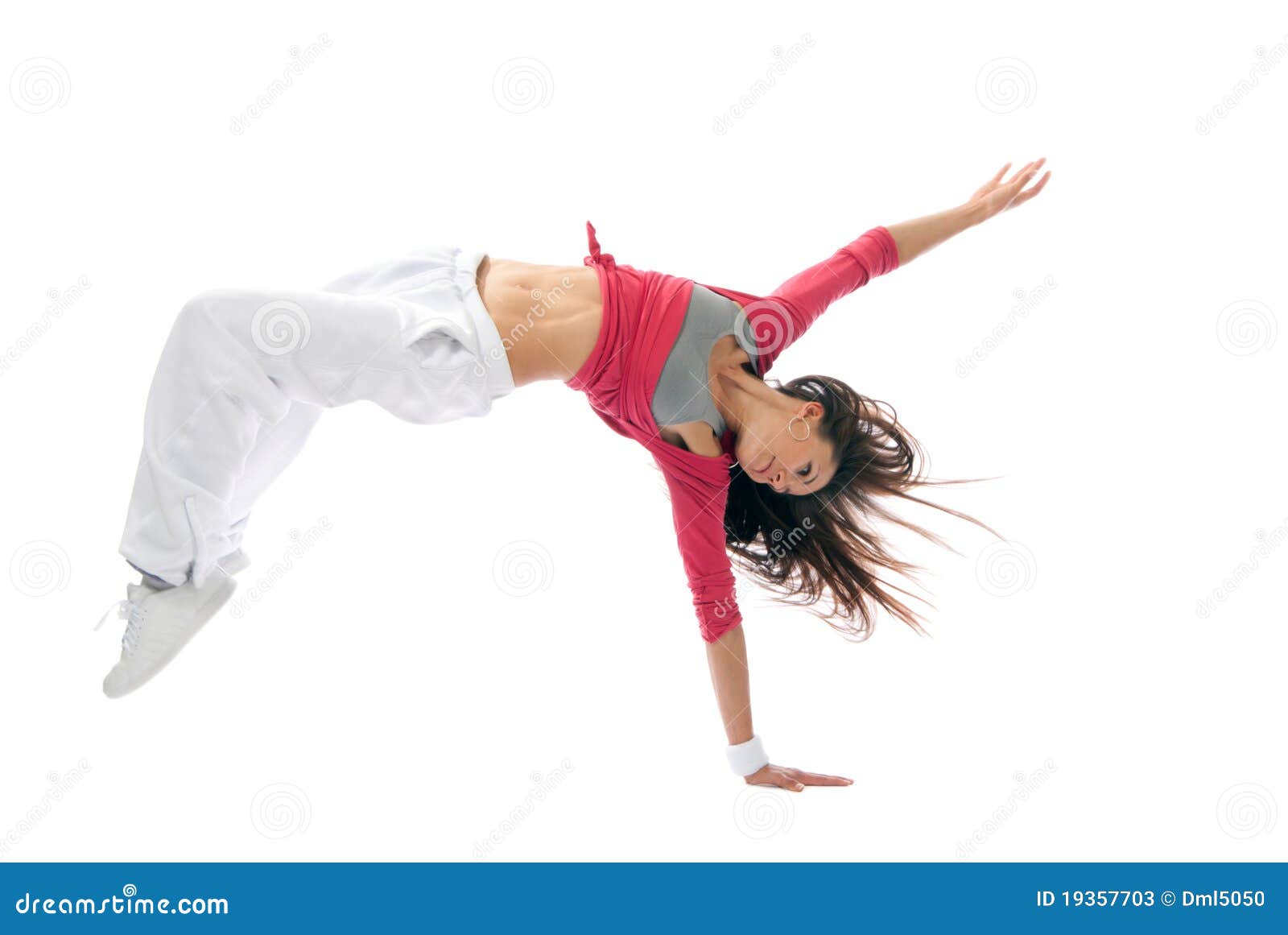 Modern Hip-hop Style Woman Dancer Break Dancing Stock Image - Image of ...