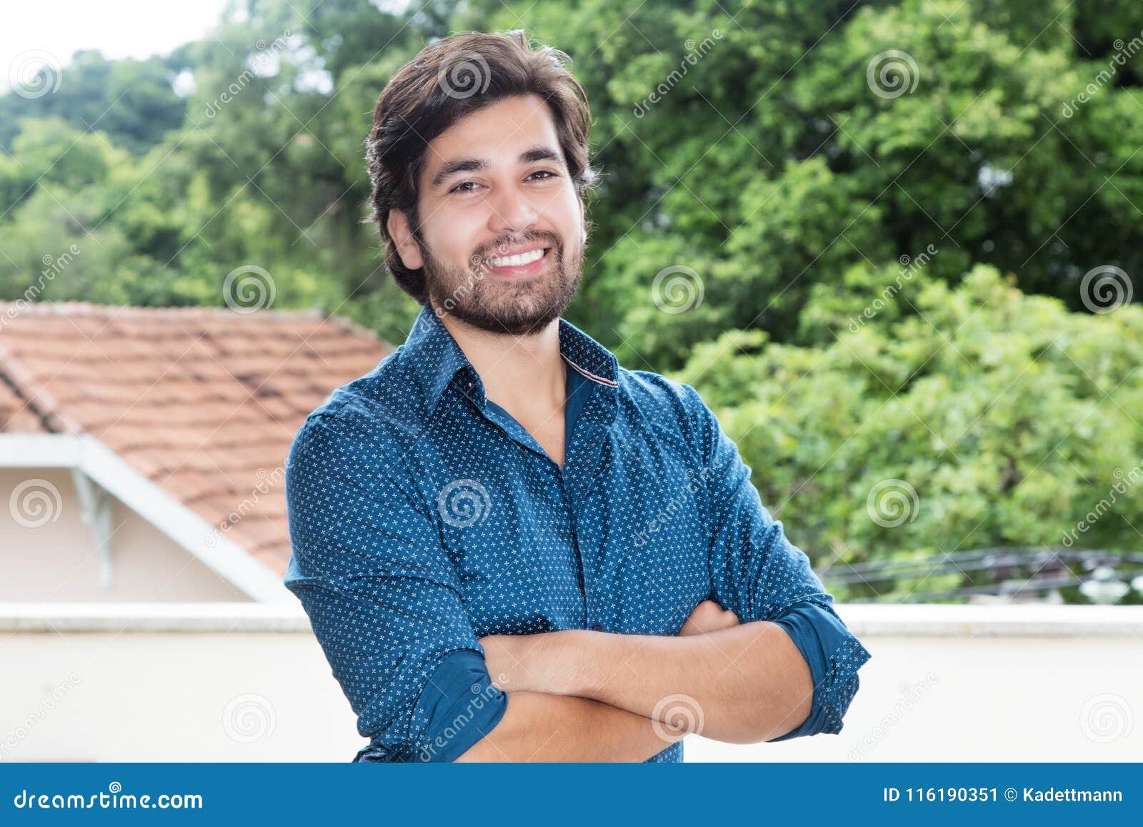 Modern Hispanic Hipster Man with Beard Stock Image - Image of happy ...