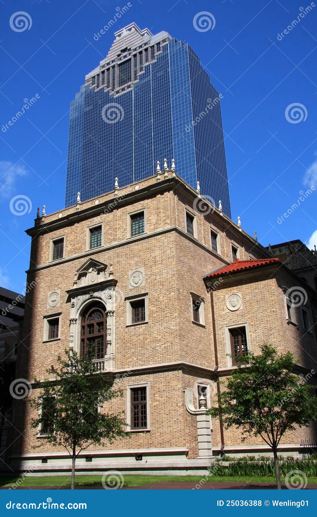 Modern and Historic Building in Houston Stock Photo - Image of skyline ...