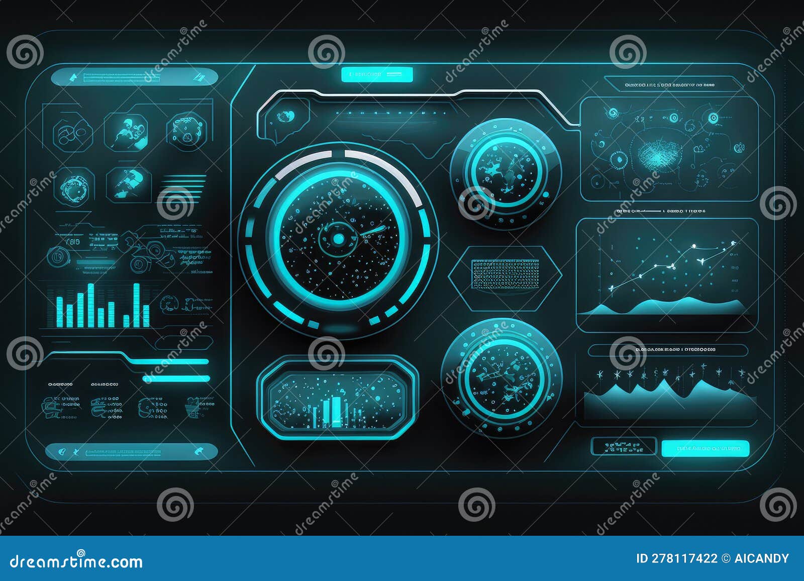 Modern Holographic Display of Futuristic Interface with Interactive ...