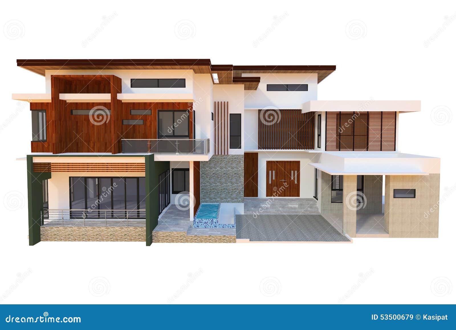Modern home design stock illustration. Illustration of estate - 53500679