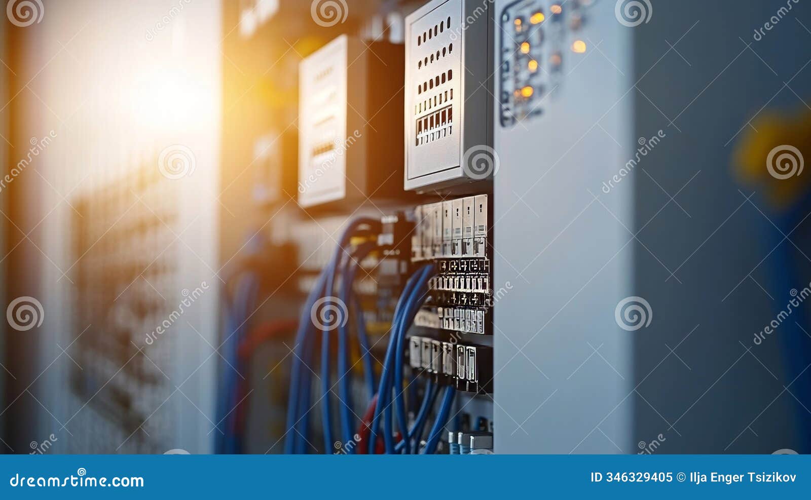 Modern Home Electrical Panel Neat Wiring And Circuit Breakers Under ...