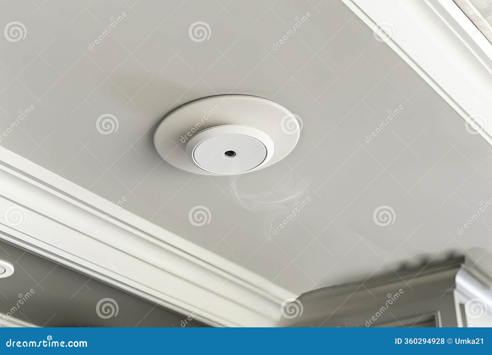 Modern Home Fire Safety Device on Ceiling with Smoke Detection Stock ...