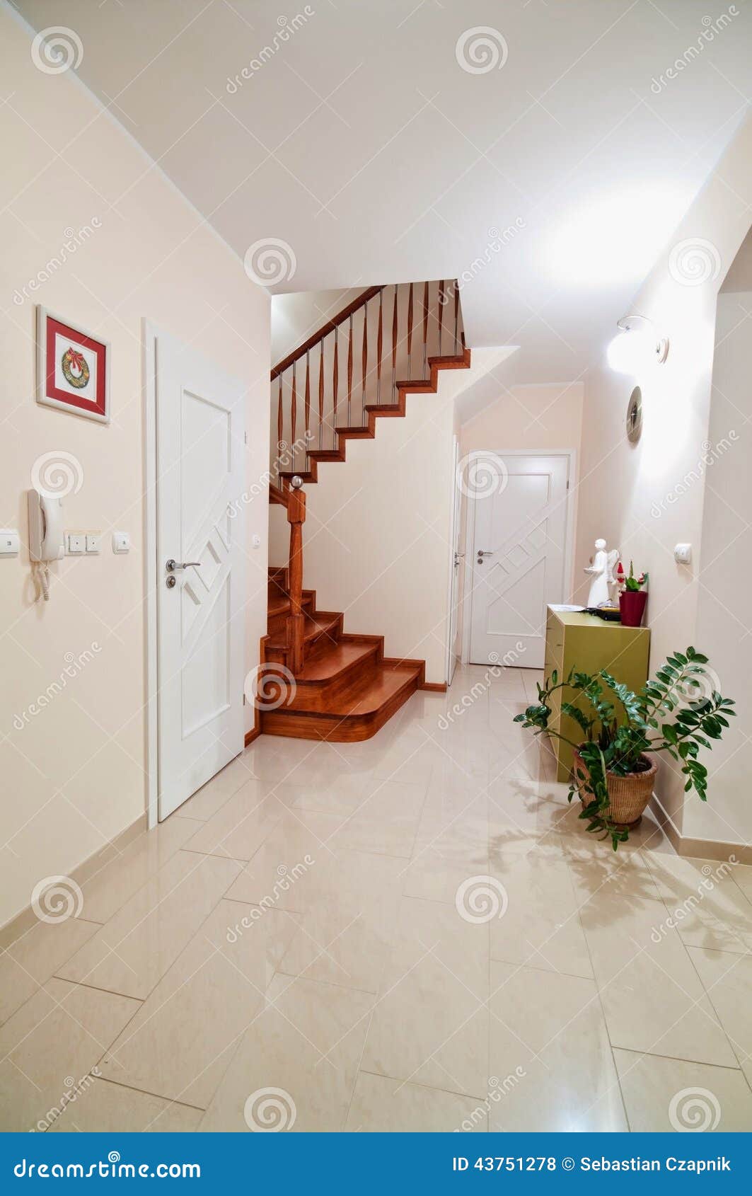 Modern Home Hallway Interior Stock Photo - Image of decoration, hall ...