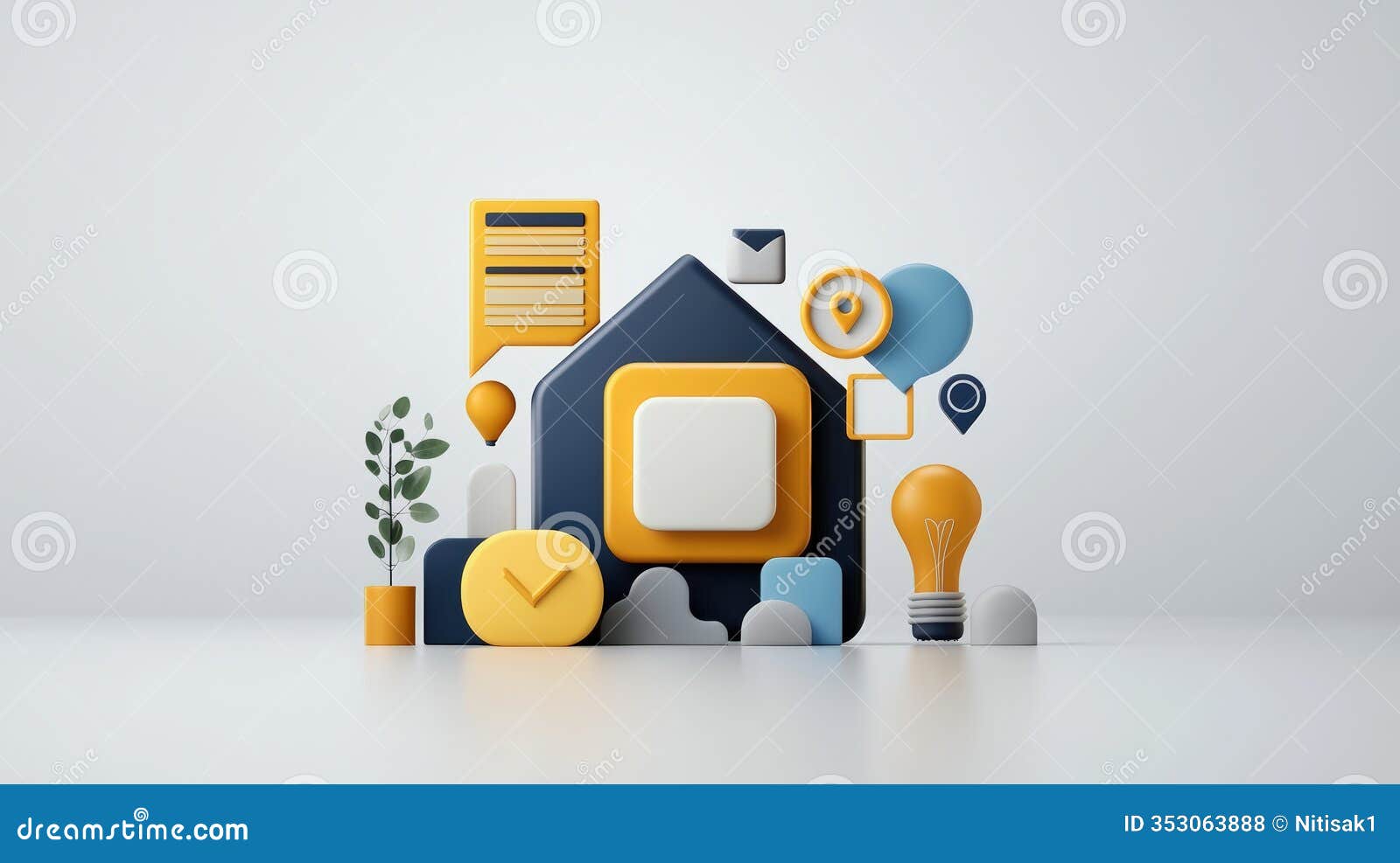 Modern Home Icons with Various Symbols Isolated Stock Illustration ...